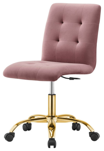 Computer Work Desk Chair, Gold Black, Velvet, Home Office, Contemporary ...