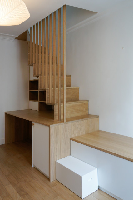 BAR_escalier/bureau/meuble télé et chambre - Contemporain - Escalier ...
