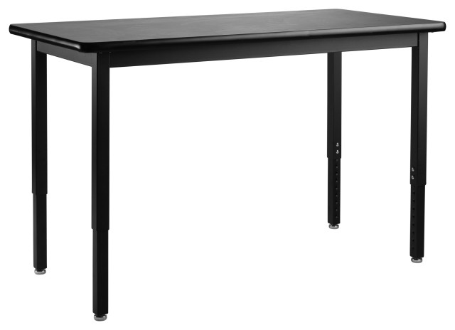 NPS Steel Height Adjustable Science Lab Table, HPL Top, Black Frame ...
