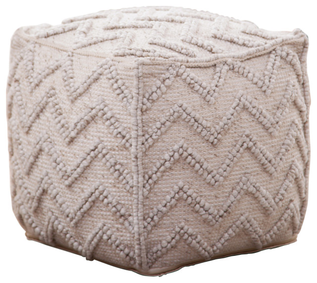 Jamal Square Handwoven Pouf - Scandinavian - Floor Pillows And Poufs - by Steve Silver | Houzz