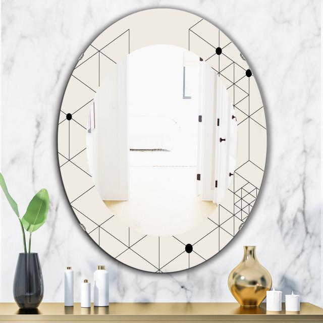 Designart Triangular Spacy Spheres 1 Frameless Oval Or Round Wall ...