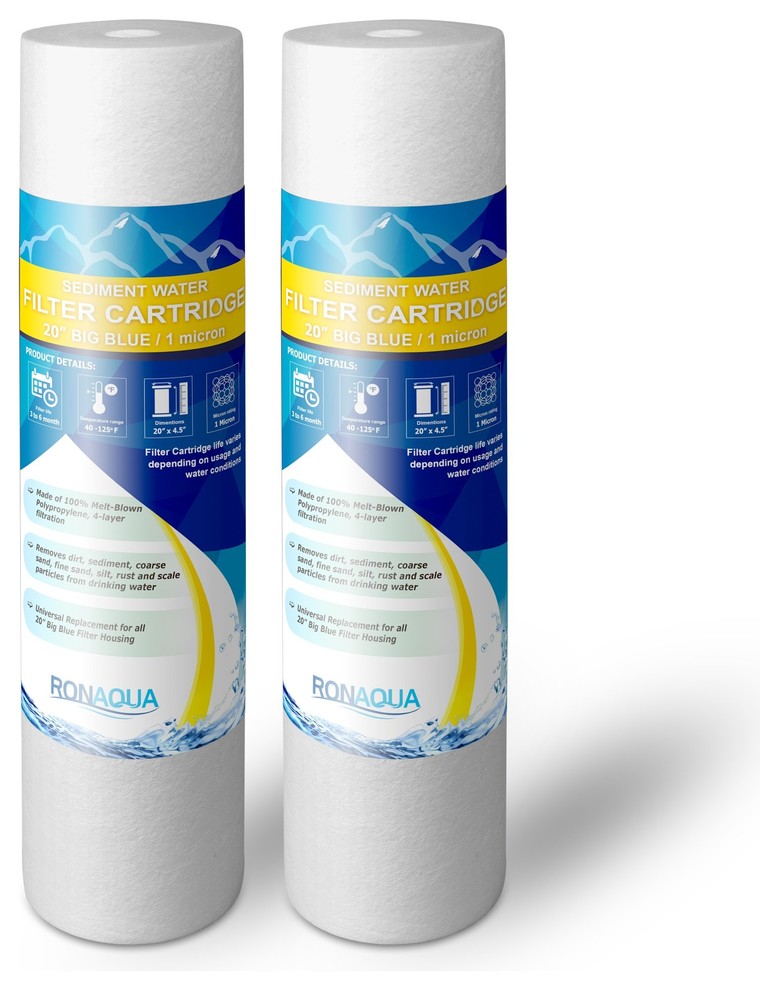 20" Big Blue Sediment Water Filter 1 Micron - Contemporary - Water ...