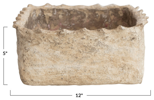 Boho Decorative Handmade Paper Mache Container, Natural - Farmhouse ...