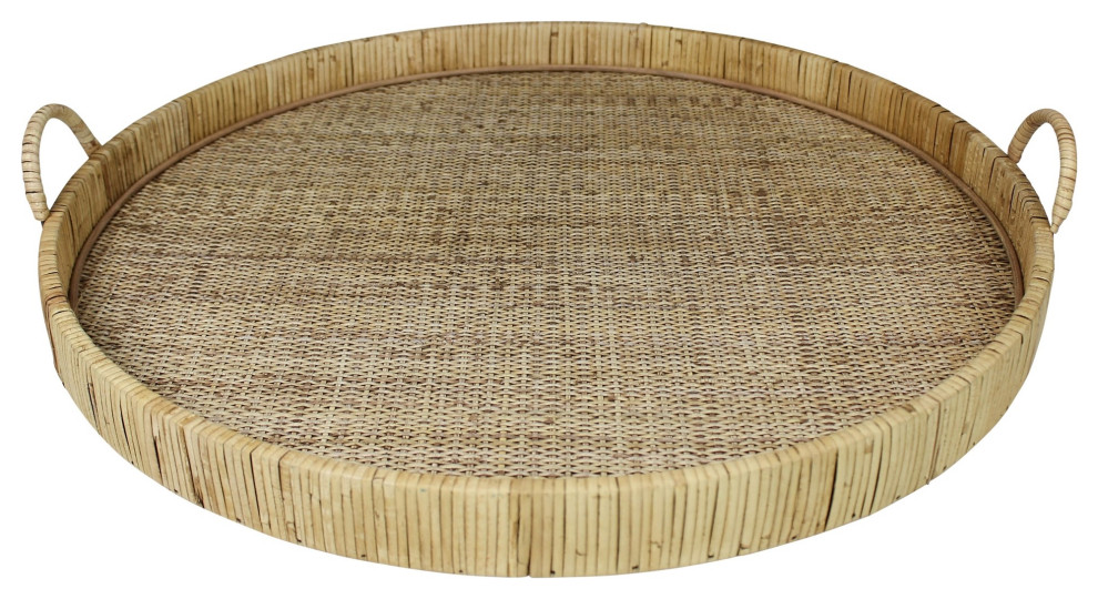 Jumbo Bamboo Round Tray - Tropical - Serving Trays - by UStradeENT LLC ...
