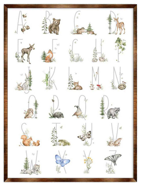 Nature Alphabet Wall decor Wooden Kids Room Decor Classroom Decor ...