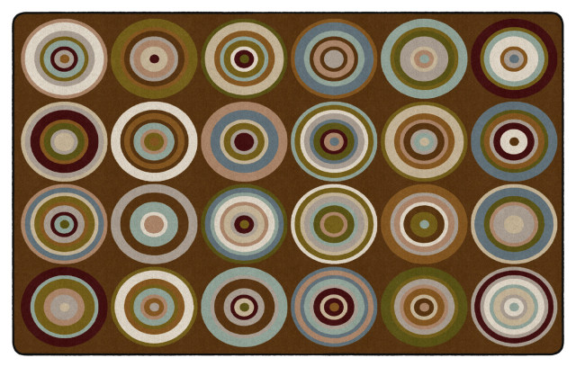 Flagship Carpets FA1310-44FS 7'6x12' Color Rings Earth Tone Rug, 7'6x12 ...