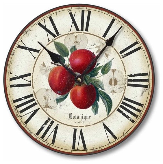 Vintage-Style 12 Inch Apple Clock - Traditional - Wall Clocks - by ...