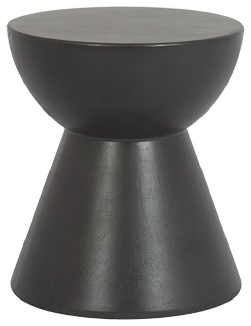 GRC Round End Table, Dark Gray - Industrial - Outdoor Side Tables - by ...