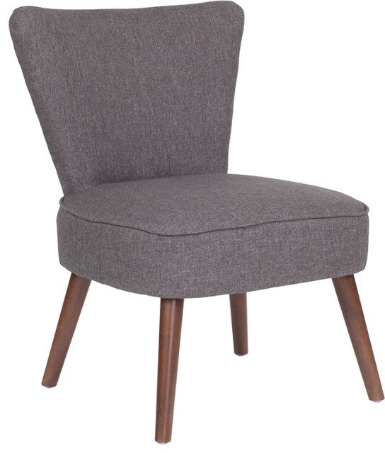 HERCULES Holloway Series Gray Fabric Retro Chair, 21"Wx21"Dx30.5"H ...