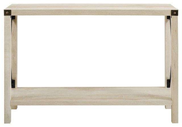 46" Metal Entry Table, White Oak - Industrial - Console Tables - by ...