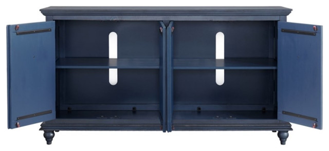 Bowery Hill Modern / Contemporary Rustic Blue Solid Wood 65" TV Stand ...