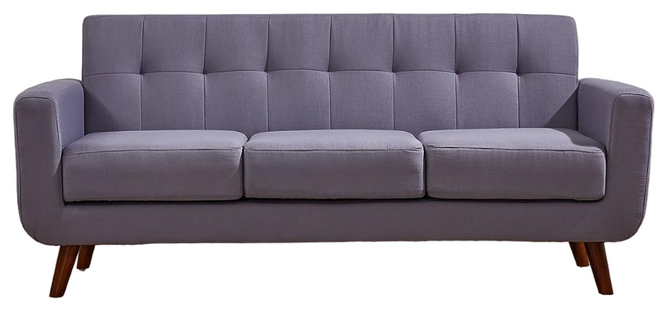 Retro Modern Sofa, Curved Silhouette With Buttonless Tufted Back - Midcentury - Sofas - by Decor ...