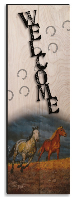 Welcome Wall Art, Lightening, 8"x24" - Farmhouse - Novelty Signs - by ...