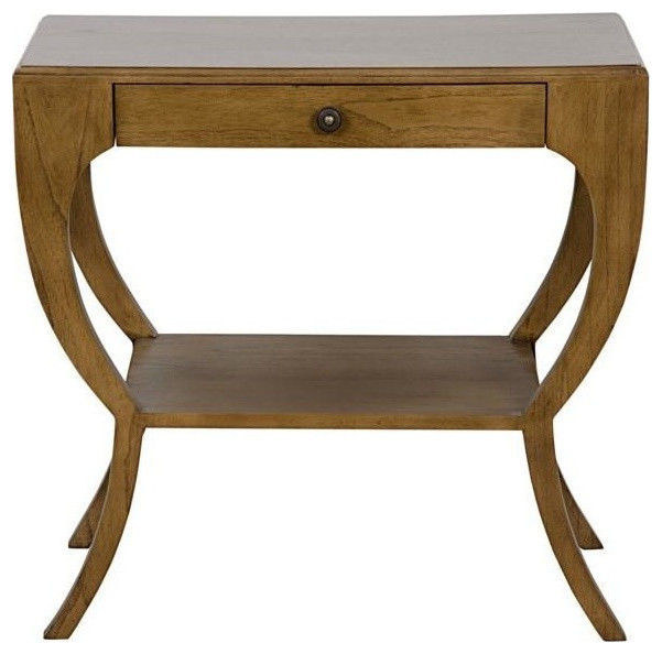 Neville Side Table, Saddle Brown - Transitional - Side Tables And End ...