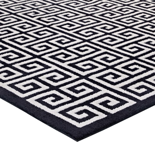 Modern Urban Living Area Rug Runner, Multi/Black - Contemporary - Hall ...