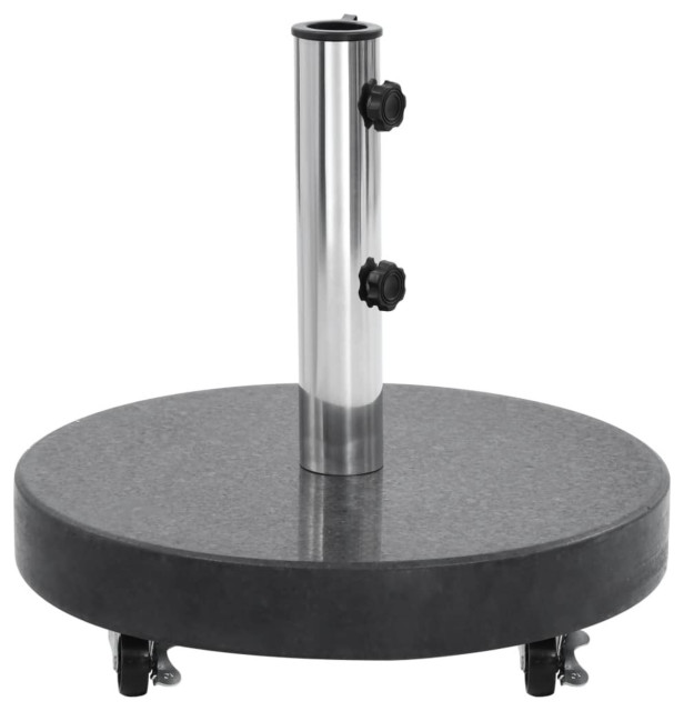 Vidaxl Parasol Base Granite 66.1 Lb Round Black - Contemporary ...