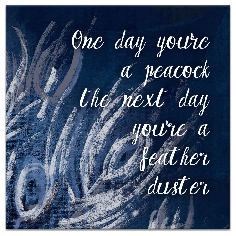 Peacock Feather Duster 12x12 Canvas Wall Art, 12x12 - Contemporary ...