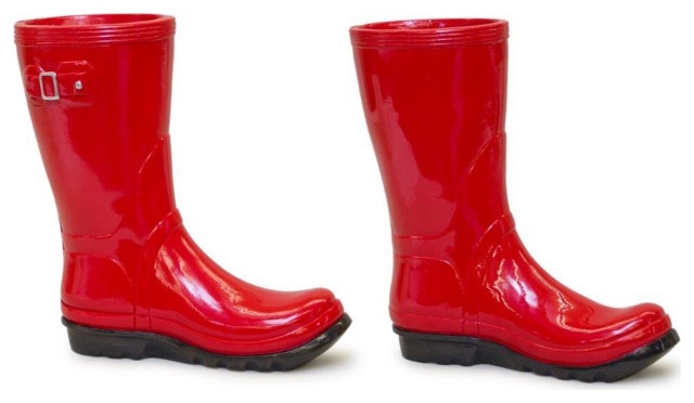 Galoshes, Set of 2, 12.5"Lx13"H Resin - Contemporary - Decorative ...