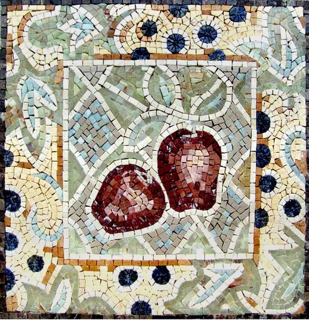 Mosaic Patterns- Red Apples - Mediterranean - Tile Murals - by MozaicoArt