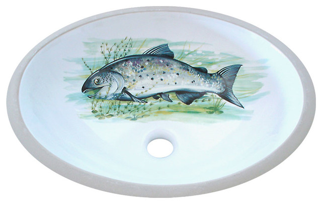 Big Fish Hand Painted Sink - Rustic - Bathroom Sinks - by Decorated ...