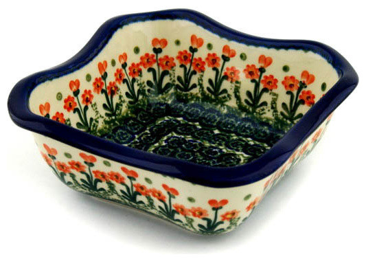 Polmedia Polish Pottery 7" Stoneware Bowl - Farmhouse - Serving And ...