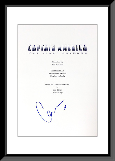 Captain America: The First Avenger signed script cover by Chris Evans ...