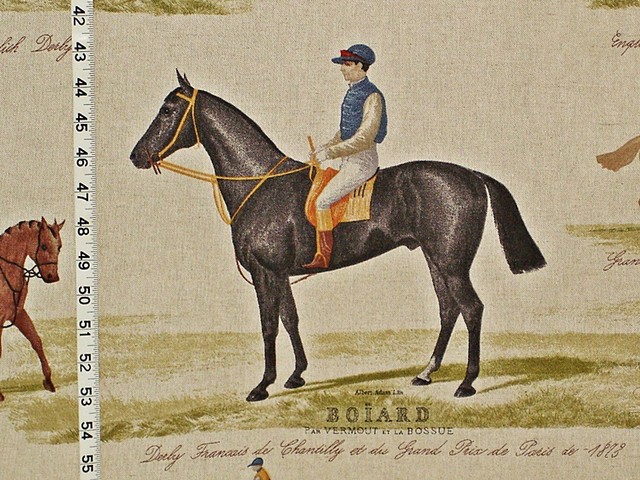 Horse Racing Fabric Race Jockey Document Print - Farmhouse - Fabric ...