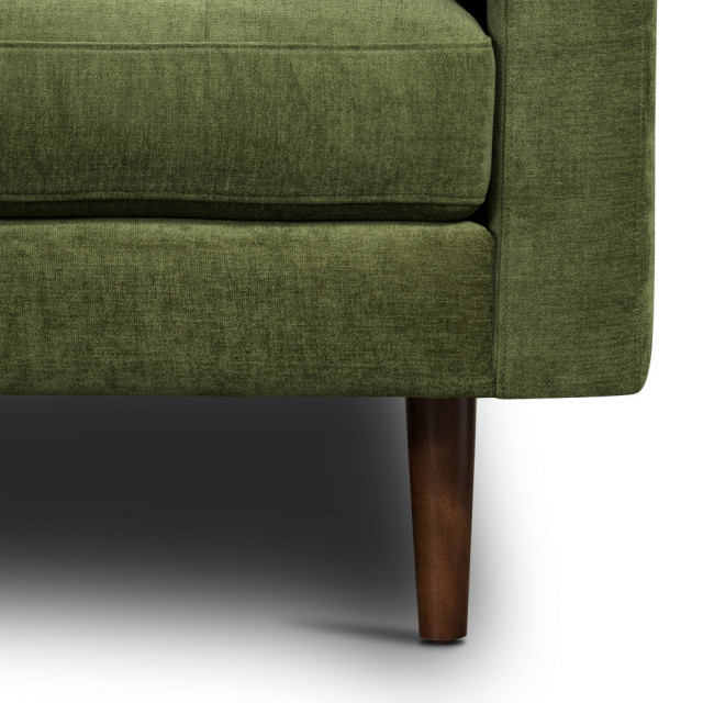 Poly and Bark Napa Fabric Corner Sectional Sofa, Distressed Green ...