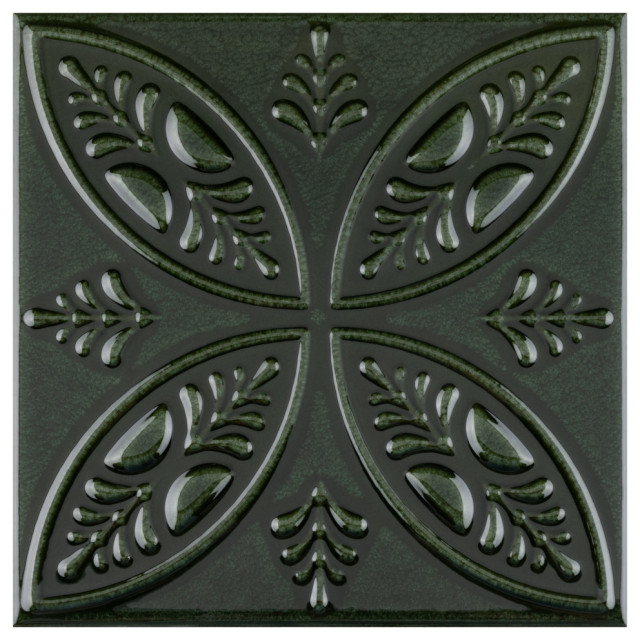 Trend Ceramic Wall Tile Sample, Green - Contemporary - Wall And Floor ...