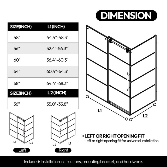 Losar Rectangle Sliding Framed Shower Enclosure, 48" W X 78"h - Contemporary - Shower Doors - by ...