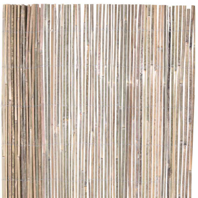 Natural Split Bamboo Slat Screen Fence Roll, 6ft H X 16ft L - Asian ...