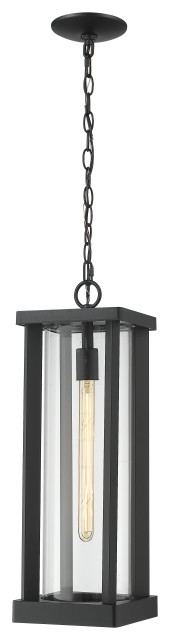 Glenwood 1-Light Outdoor Chain Mount Ceiling Fixture Light In Black, 7. ...