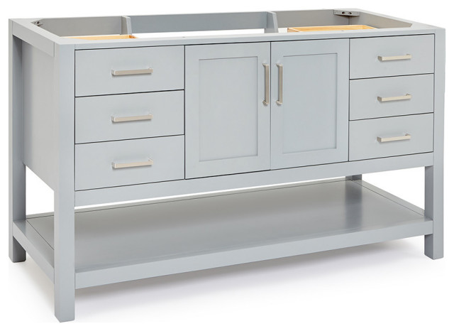 Ariel Magnolia 60" Sink Bath Vanity Base Gray - Transitional - Bathroom ...