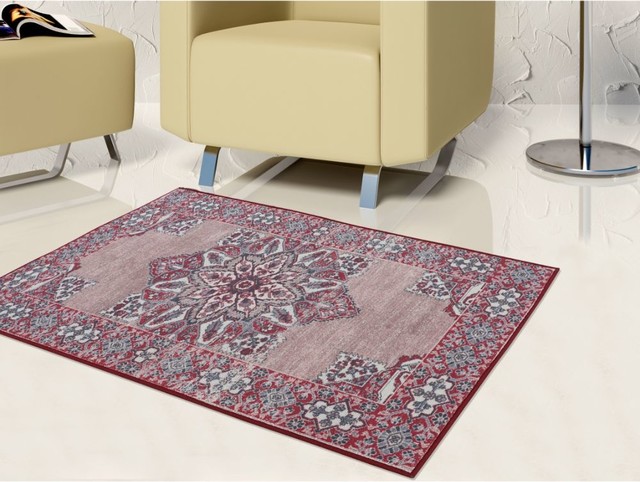 Sand Marmara Distressed Vintage Inspired Area Rug, 3'x5 ...