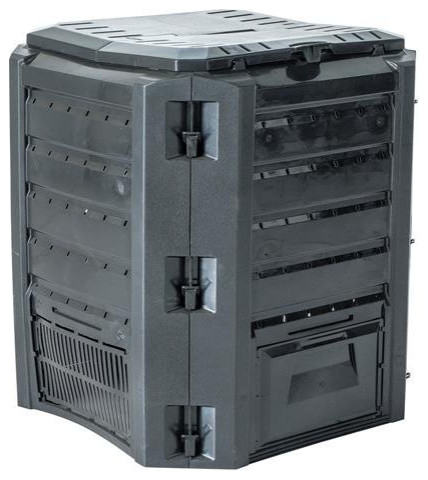 Alfresco Home Urban Compgreen Resin Outdoor Composter in Black Rust ...