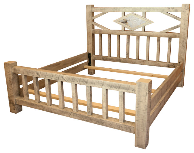 Barnwood Style Timber Peg Diamond Bed, Twin - Farmhouse - by Furniture ...