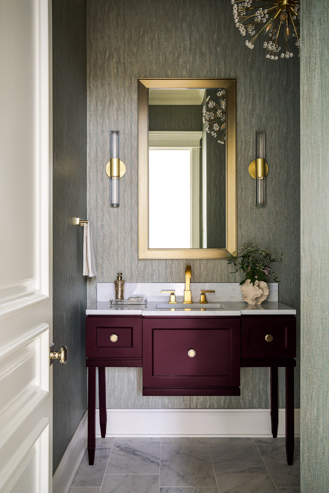 Jazzy Lane - Transitional - Powder Room - Chicago - by Dual Concept ...