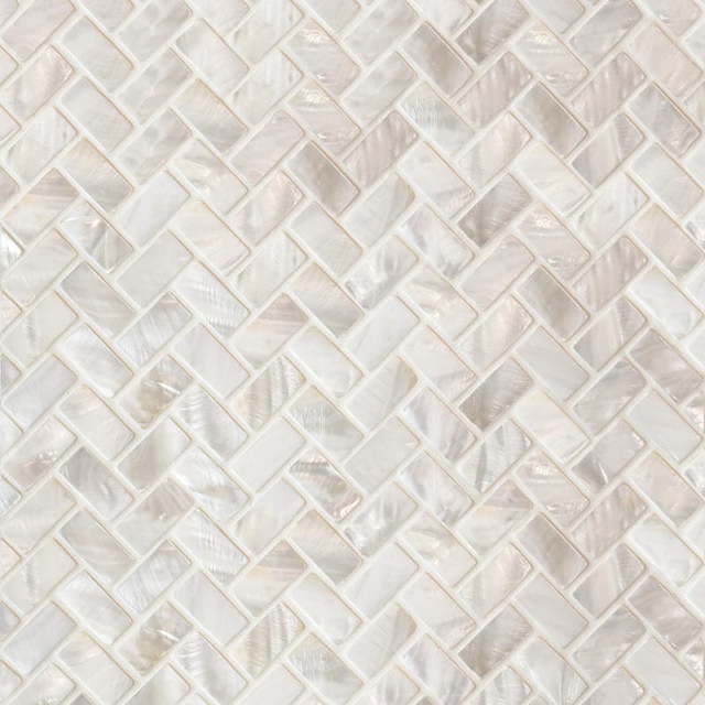 Madre Perla Polished 10 5/8X11 7/32 Modern 5/8X1 1/4 Herringbone Mosaic ...