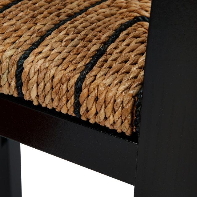 Willowbrook Solid Wood and Natural Woven Seagrass Rope Counter Height ...
