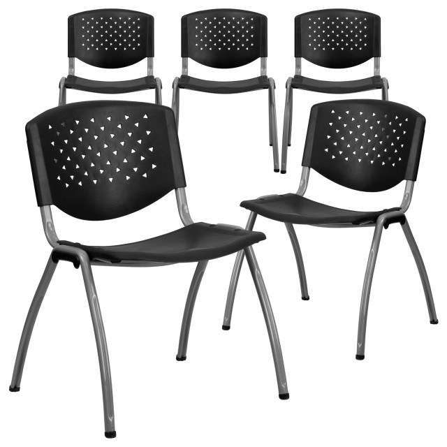 5 Pack Multipurpose Chair, Ergonomic Design With Plastic Perforated ...