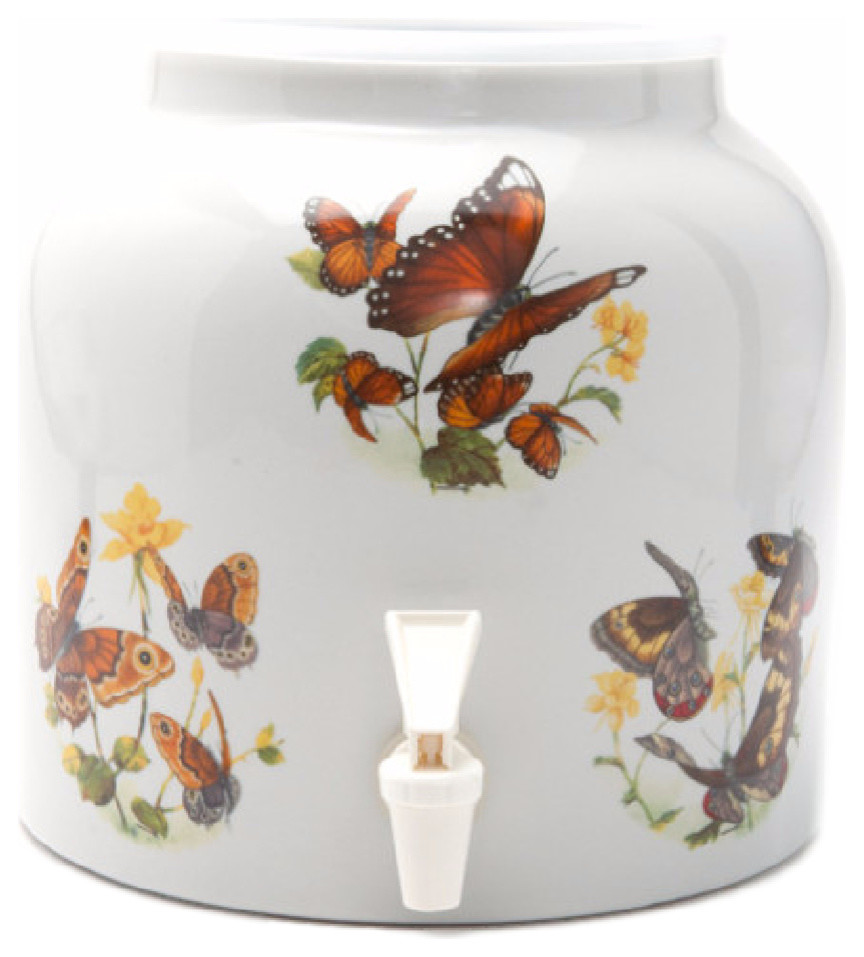 Goldwell Designs Butterfly Design Water Dispenser Crock - Traditional ...