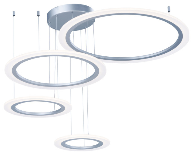 ET2 E22662-11 Saturn II 44"W 4 Ring LED Chandelier - Modern ...