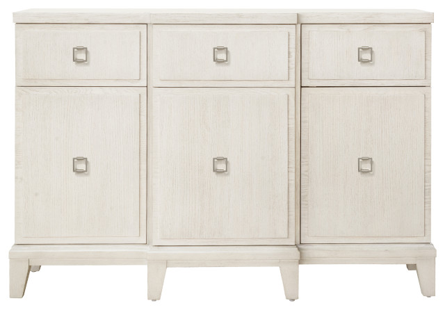 Madison 3-Drawer Server With Cabinets, Gray-White Wash - Farmhouse ...