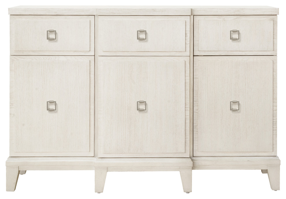 Madison 3-Drawer Server With Cabinets, Gray-White Wash - Farmhouse ...