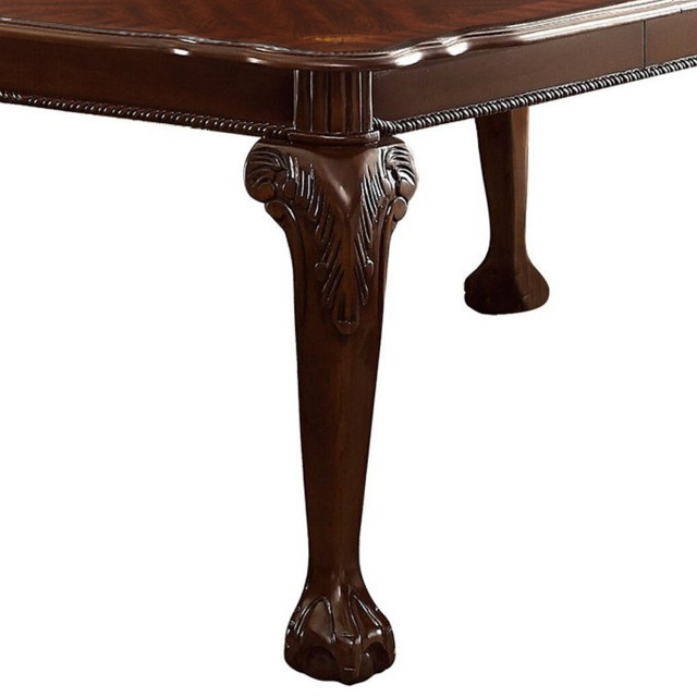 Benzara BM219908 Wooden Extendable Leaf Dining Table, Cabriole Legs ...