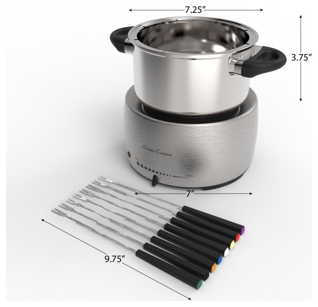 Stainless-Steel Fondue Pot Set Electric Cooker - Modern - Fondue And ...