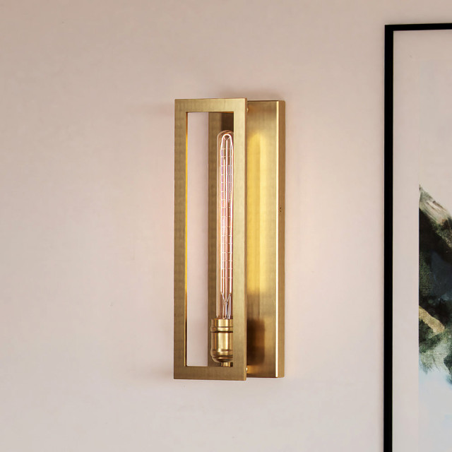 Luxury Transitional Wall Sconce, Brushed Brass, ULB2171 - Transitional ...