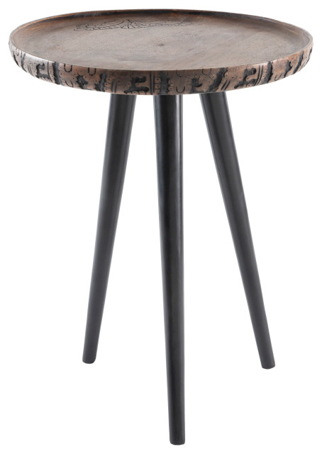Surya Kavya KAV-001 End Table, Wood/Black - Midcentury - Side Tables ...