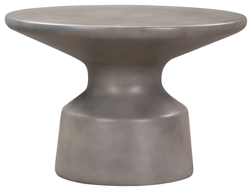 Sephie Round Pedastal Coffee Table, Gray Concrete - Coffee Tables - by ...