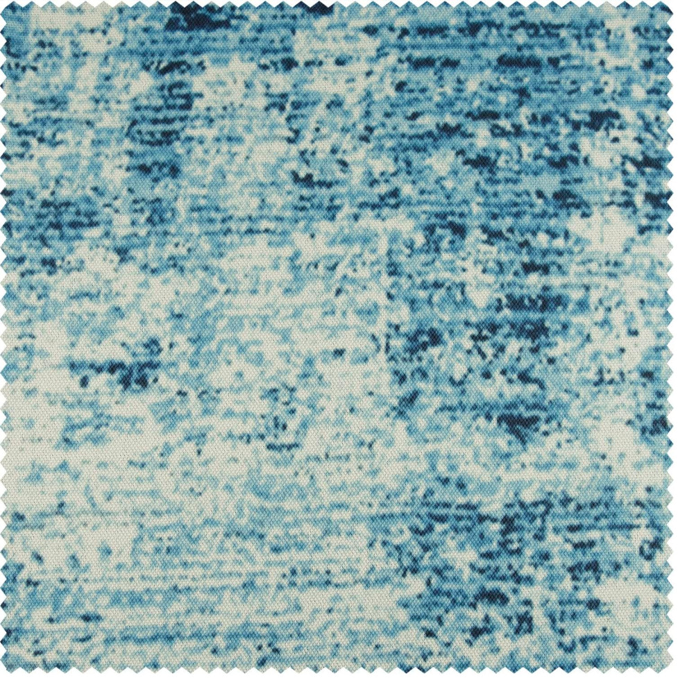 Strata Blue Printed Linen Textured Darkening Fabric Sample, 4Wx4L ...